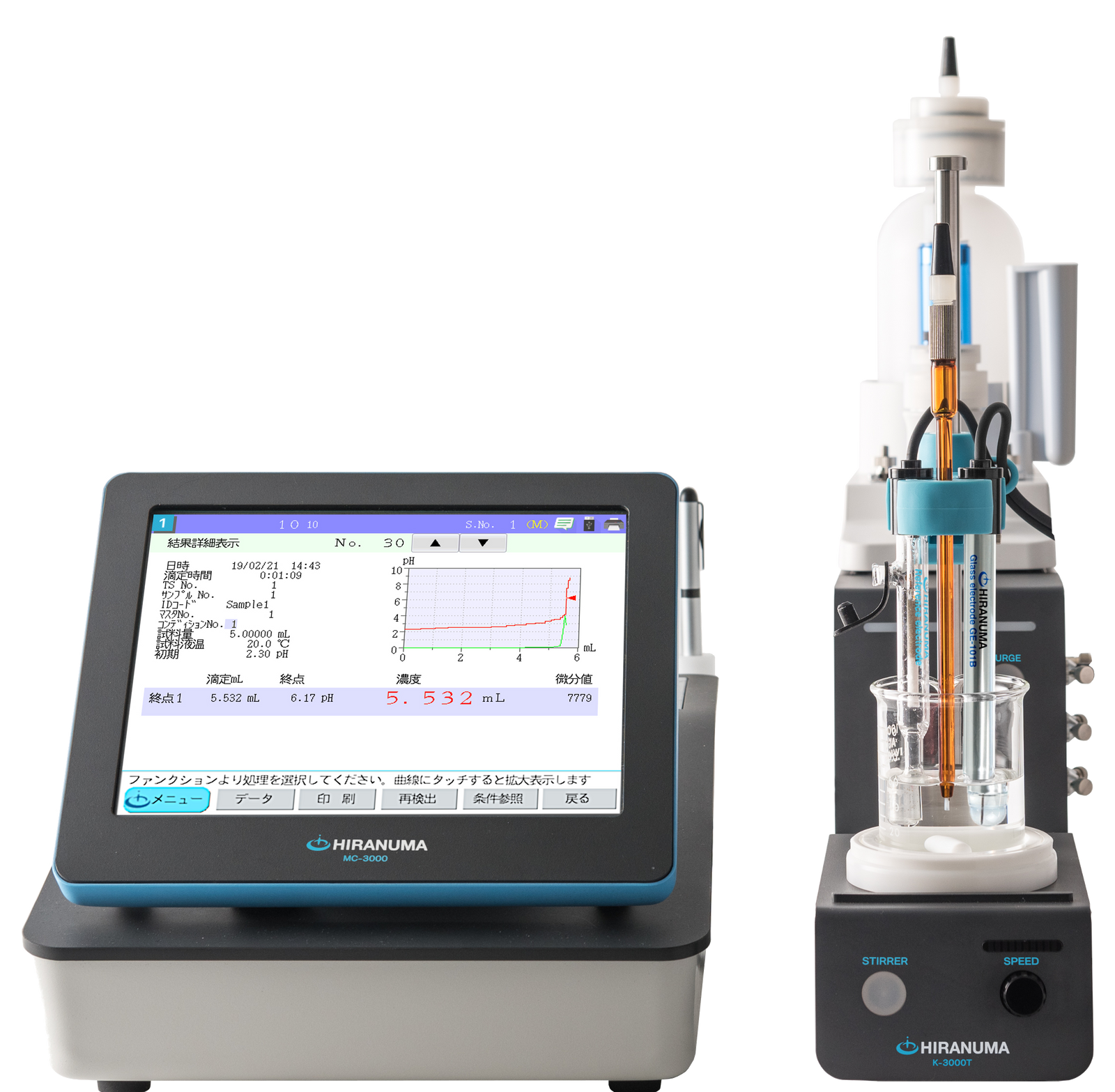 Standardization of hydrochloric acid titrant | Autotitrator COM-A19